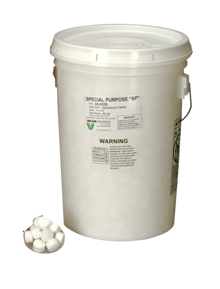 VAN AIR SYSTEMS SP/GASDRY PEAK DELIQUESCENT DESICCANT 45 LB. PAIL 33-0 ...
